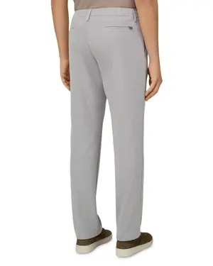 Boggi Milano Regular Fit Cotton Blend Jersey Trousers - Grey