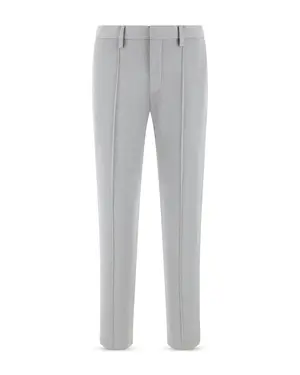 Boggi Milano Regular Fit Cotton Blend Jersey Trousers - Grey