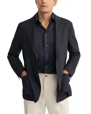 Eton Slim Fit Solid Signature Twill Shirt - Navy