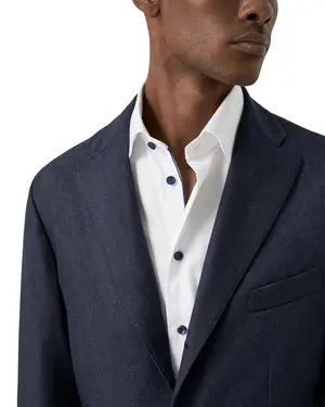 Eton Slim Fit Navy Details Signature Twill Shirt - White