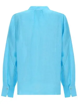 120% Lino Linen Shirt - Azure