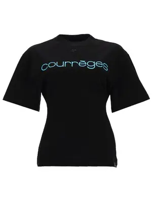 COURREGES T-shirt Con Logo - Black