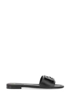 Fendi Leather Slides - Black