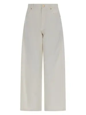 Max Mara Cotton Linen Five-pocket Trousers - White
