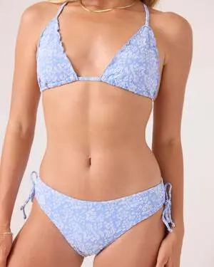 Roxy Margarita Mini Tiki Triangle Bikini Top - Blue/wht