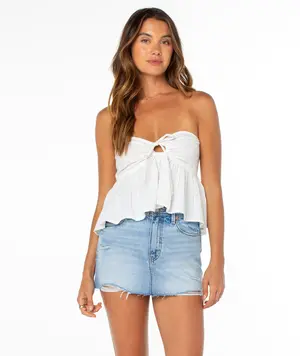 Roxy Ventura Tube Top - Cloud Dancer Solid
