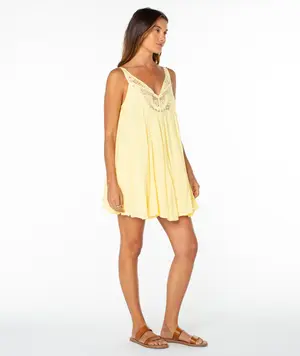 Roxy Sunswept Mini Dress - Popcorn Solid