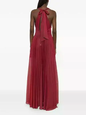 BABYLONE PARIS Flower-embellished Ruffled Maxi Dress