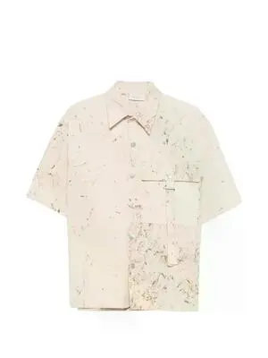 YES LONDON Marbled-print Pocket Shirt