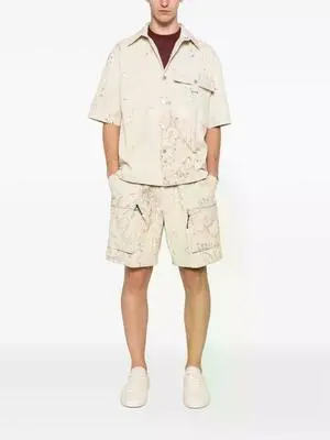 YES LONDON Marbled-print Pocket Shirt