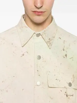 YES LONDON Marbled-print Pocket Shirt