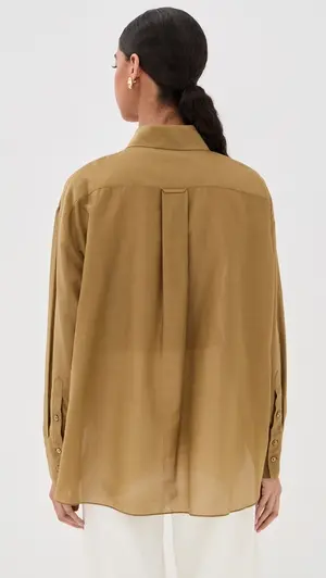 TWP Big Joe Button Down Shirt - British Khaki