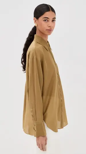 TWP Big Joe Button Down Shirt - British Khaki