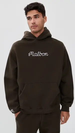 MALBON Fleece Hoodie - Brown