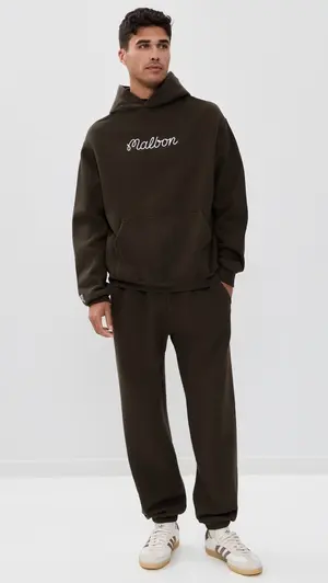 MALBON Fleece Hoodie - Brown