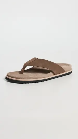 Allen Edmonds Sawgrass Suede Thong Sandals - Tobacco