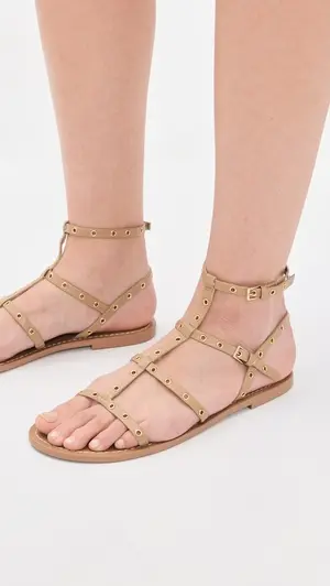 Cinq À Sept Ariella Strappy Grommet Sandals - Brown Sugar