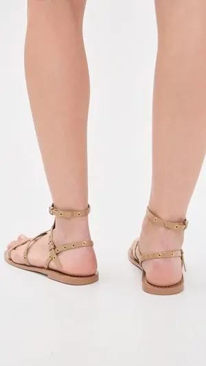 Cinq À Sept Ariella Strappy Grommet Sandals - Brown Sugar