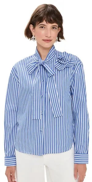 AKNVAS Flor Rose Button-down Shirt - Deep Blue