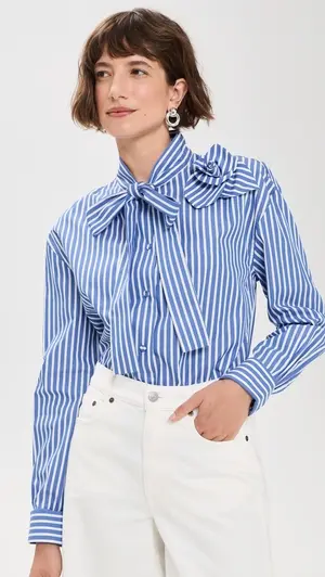 AKNVAS Flor Rose Button-down Shirt - Deep Blue