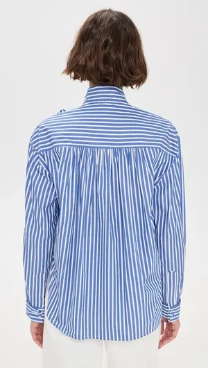 AKNVAS Flor Rose Button-down Shirt - Deep Blue