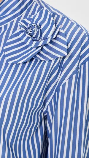 AKNVAS Flor Rose Button-down Shirt - Deep Blue