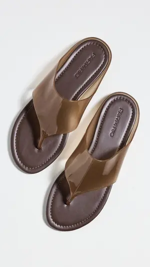 Farm Rio Jelly Flat Thong Sandals - Walnut