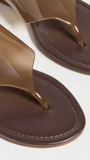 Farm Rio Jelly Flat Thong Sandals - Walnut