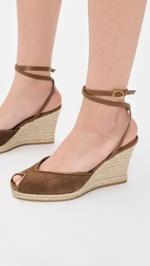 Veronica Beard Pasina Wedge Espadrilles - Chestnut
