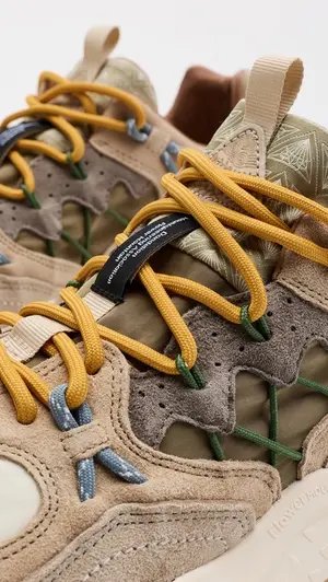 FLOWER MOUNTAIN 10th Anniversary Yamabushi Sneakers - Taupe/army