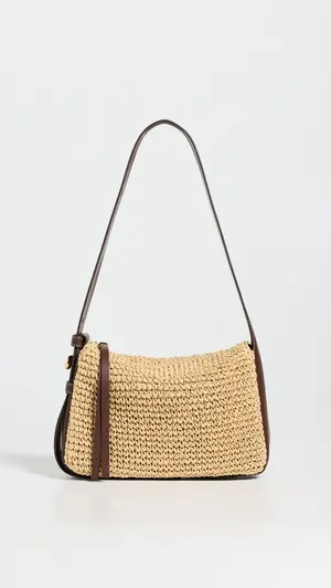 Tory Burch Romy Woven Small Shoulder Bag - Natural