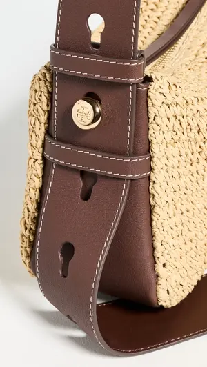 Tory Burch Romy Woven Small Shoulder Bag - Natural
