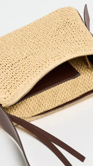 Tory Burch Romy Woven Small Shoulder Bag - Natural