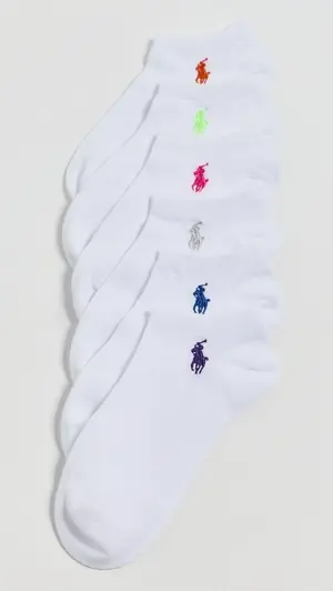 Polo Ralph Lauren Ultra Low Cut Flat Knit Socks 6-pack