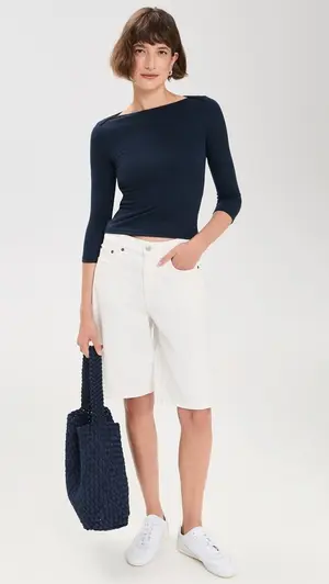 PERFECTWHITETEE Harlow Viscose Ribbed Tee