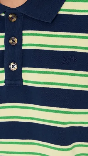 DAMSON MADDER Rugby Mix Stripe Polo Shirt
