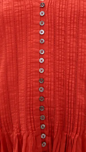 Sea Alberte Solid Puff Sleeve Dress - Red