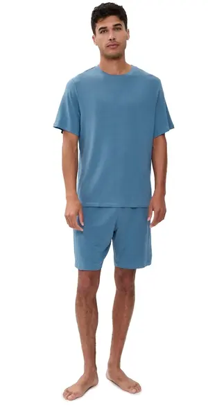 Eberjey Henry Modal Short Pajama Set - Slate Blue