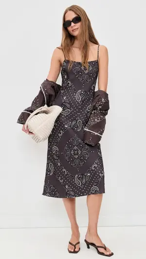 Madewell Cami Maxi Slip Dress In Bandana Print