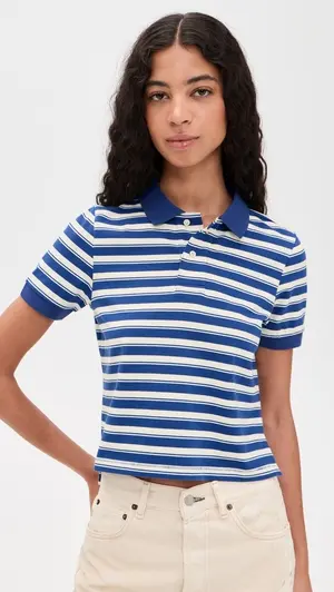 Denimist Shrunken Polo - Blue Stripe Multi