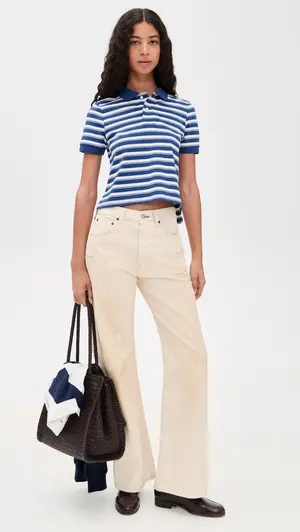 Denimist Shrunken Polo - Blue Stripe Multi
