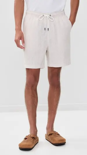 Onia Classic Pull-on Linen Shorts - Sand