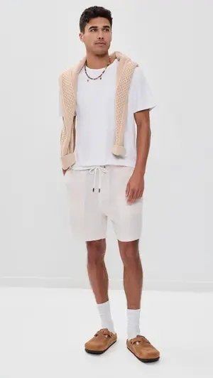 Onia Classic Pull-on Linen Shorts - Sand