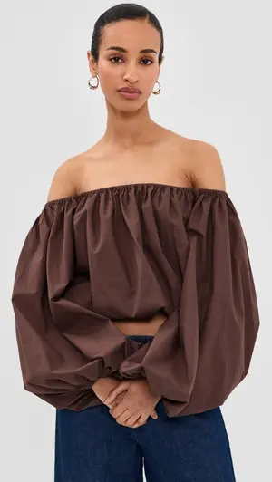 Azeeza Margot Off-shoulder Puff Sleeve Top