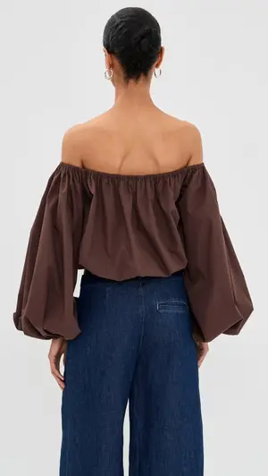 Azeeza Margot Off-shoulder Puff Sleeve Top