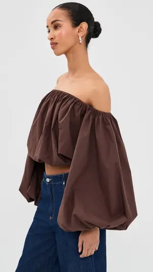 Azeeza Margot Off-shoulder Puff Sleeve Top