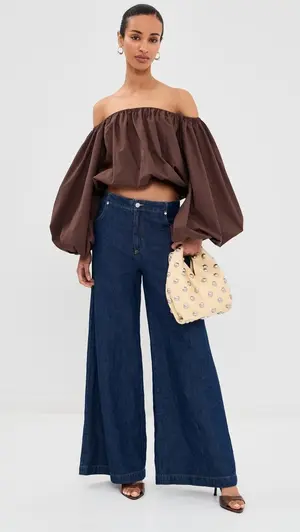Azeeza Margot Off-shoulder Puff Sleeve Top