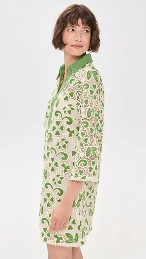 English Factory Embroidered Clover Mini Dress