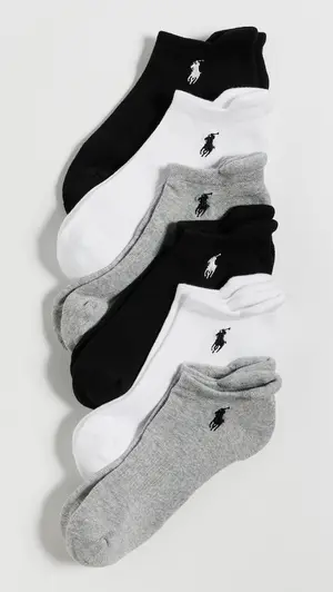 Polo Ralph Lauren Low Cut Half Cushion Socks 6-pack
