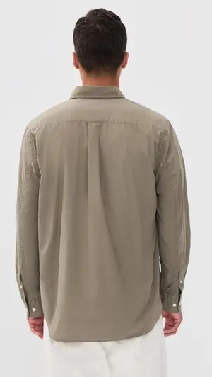 Madewell Long Sleeve Poplin Shirt - Dark Driftwood